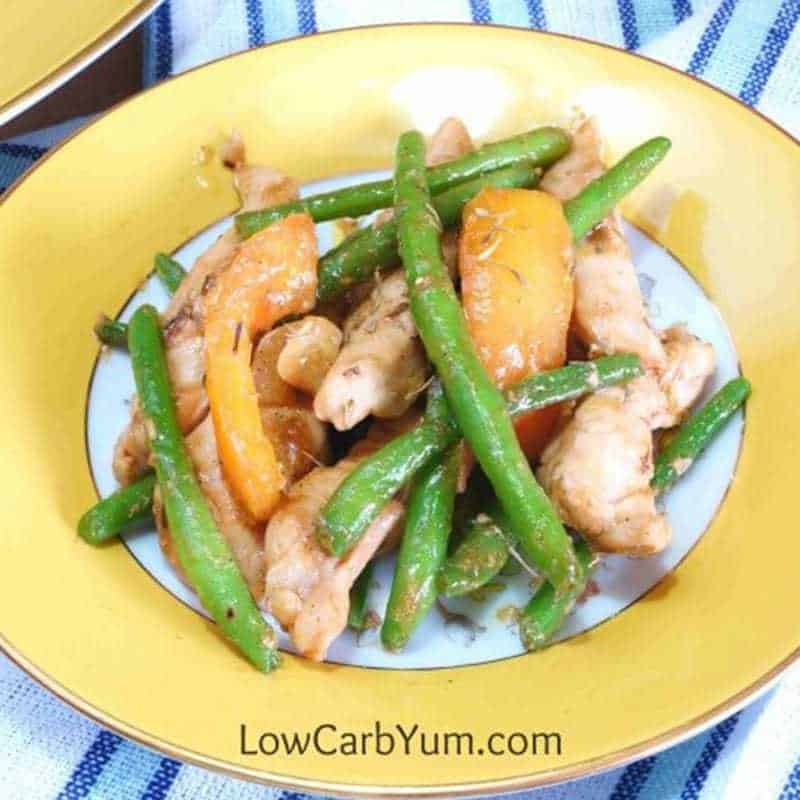 Chicken Green Beans And Tomatoes Skillet Stir Fry Low Carb Yum