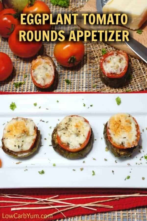 Easy Eggplant Tomato Recipe - Pizza Rounds Appetizer - Low Carb Yum