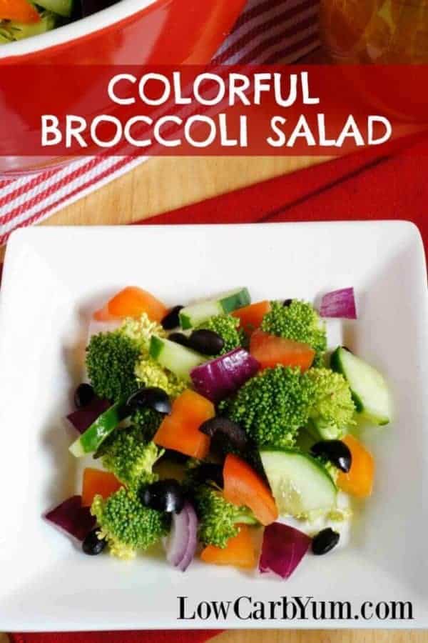 Cucumber Broccoli Salad with Added Color - Low Carb Yum