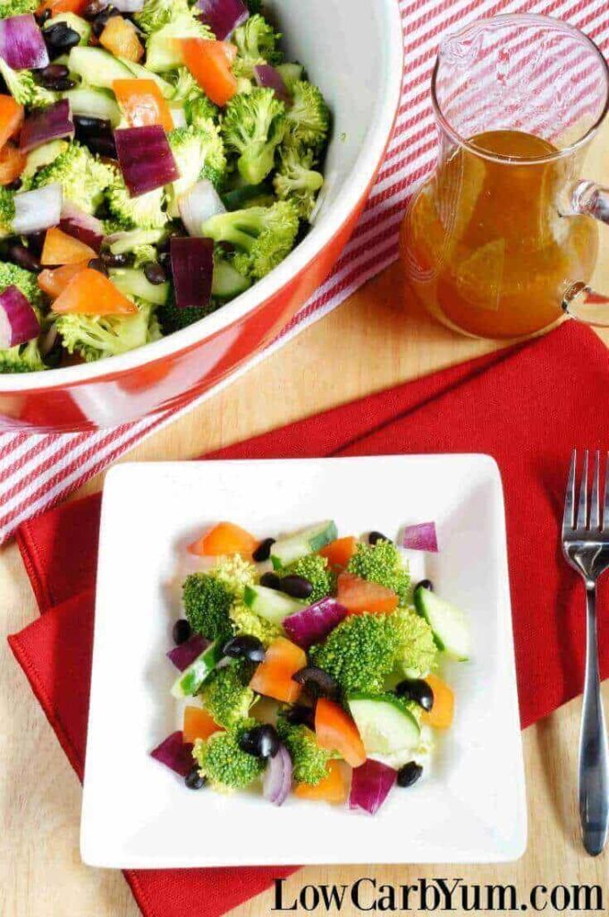 Cucumber Broccoli Salad with Added Color - Low Carb Yum