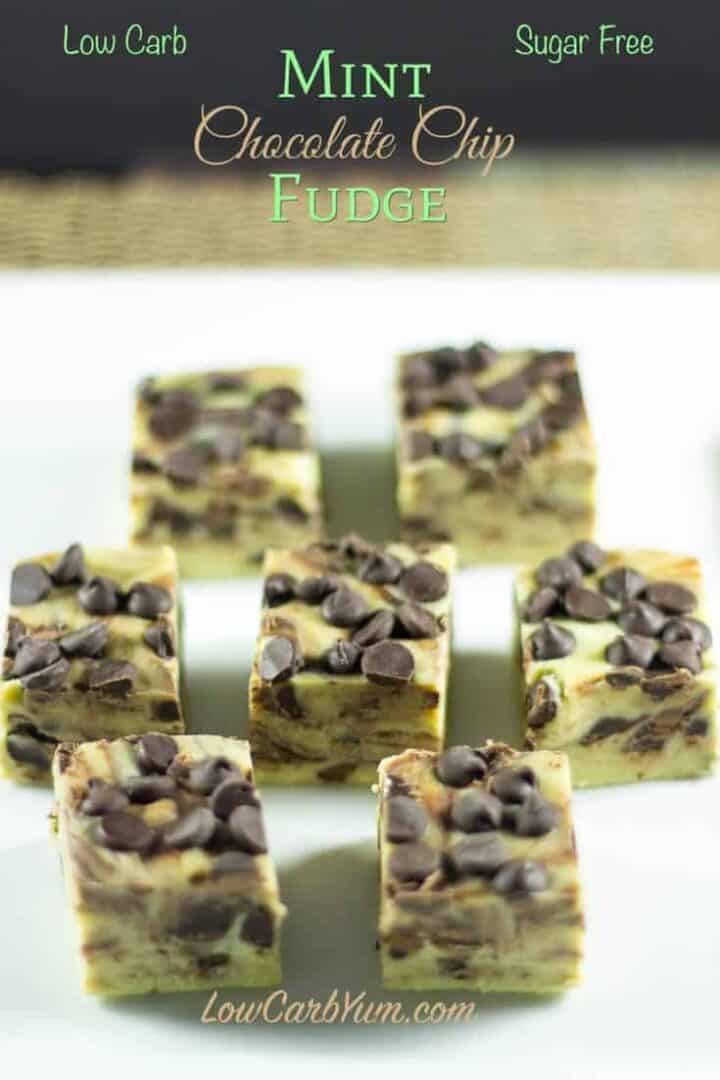 Mint Chocolate Chip Fudge (Keto, Sugar-Free) - Low Carb Yum