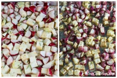Roasted Celery Root and Radishes - Low Carb Yum