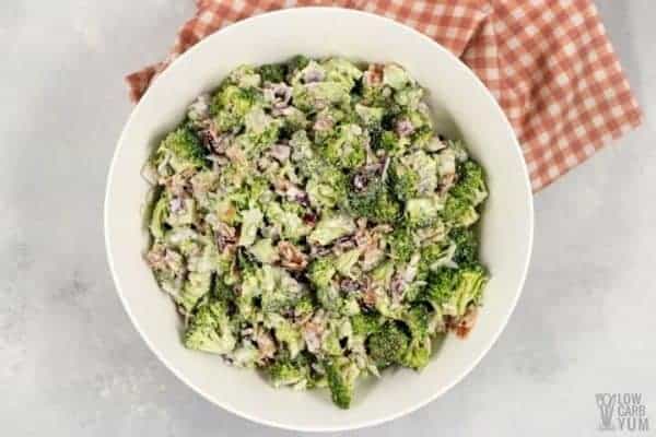 Sweet Broccoli Salad Supreme with Cranberries & Bacon - Low Carb Yum