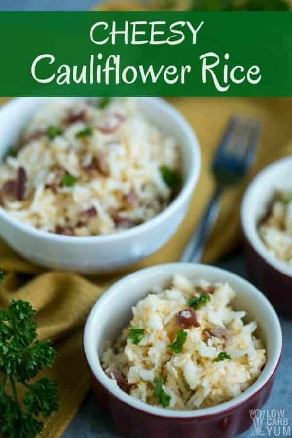 Cheesy Cauliflower Rice - A Quick Keto Meal - Low Carb Yum