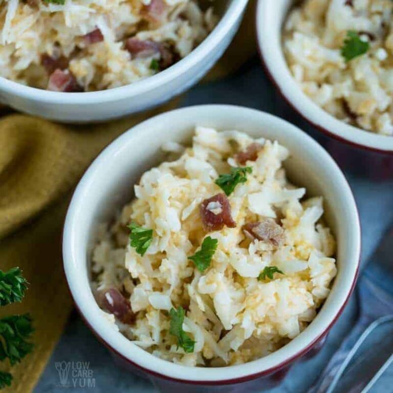 Cheesy Cauliflower Rice - A Quick Keto Meal - Low Carb Yum