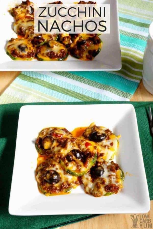 Keto Zucchini Nachos Baked with Chili - Low Carb Yum