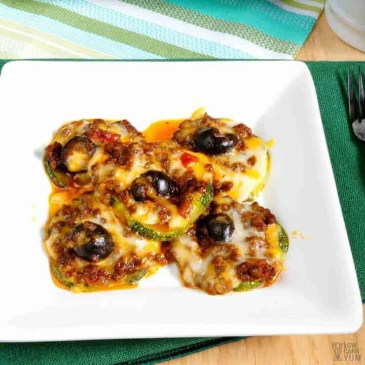 Keto Zucchini Nachos Baked with Chili - Low Carb Yum