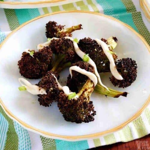 Burnt Broccoli with Taco Mayo Sauce - Low Carb Yum