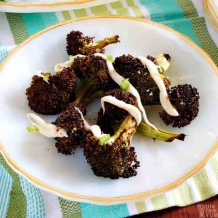 Burnt Broccoli with Taco Mayo Sauce - Low Carb Yum