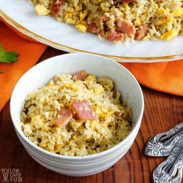 Filipino Garlic Cauliflower Fried Rice - Sinangag - Low Carb Yum