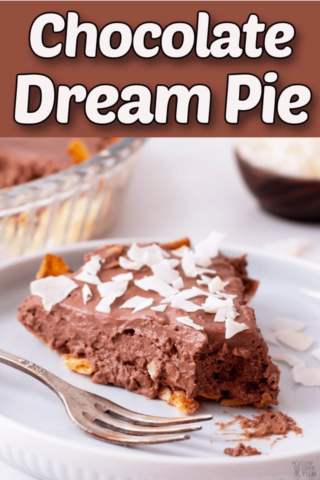 Coconut Pie Crust with Chocolate Mousse Filling - Low Carb Yum