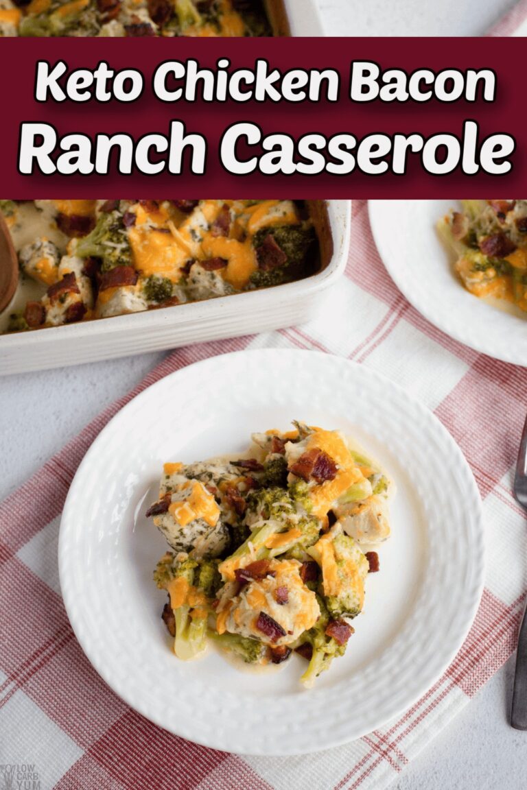 Keto Chicken Bacon Ranch Casserole - Low Carb Yum