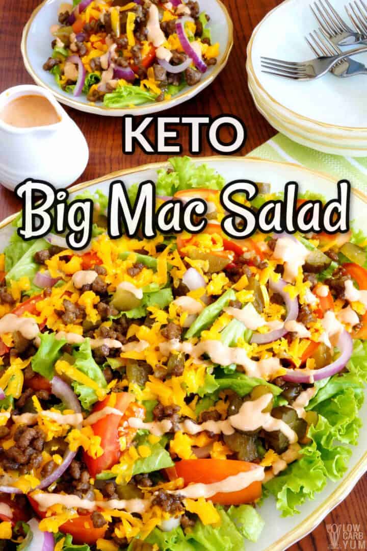 Keto Big Mac Cheeseburger Salad Recipe - Low Carb Yum