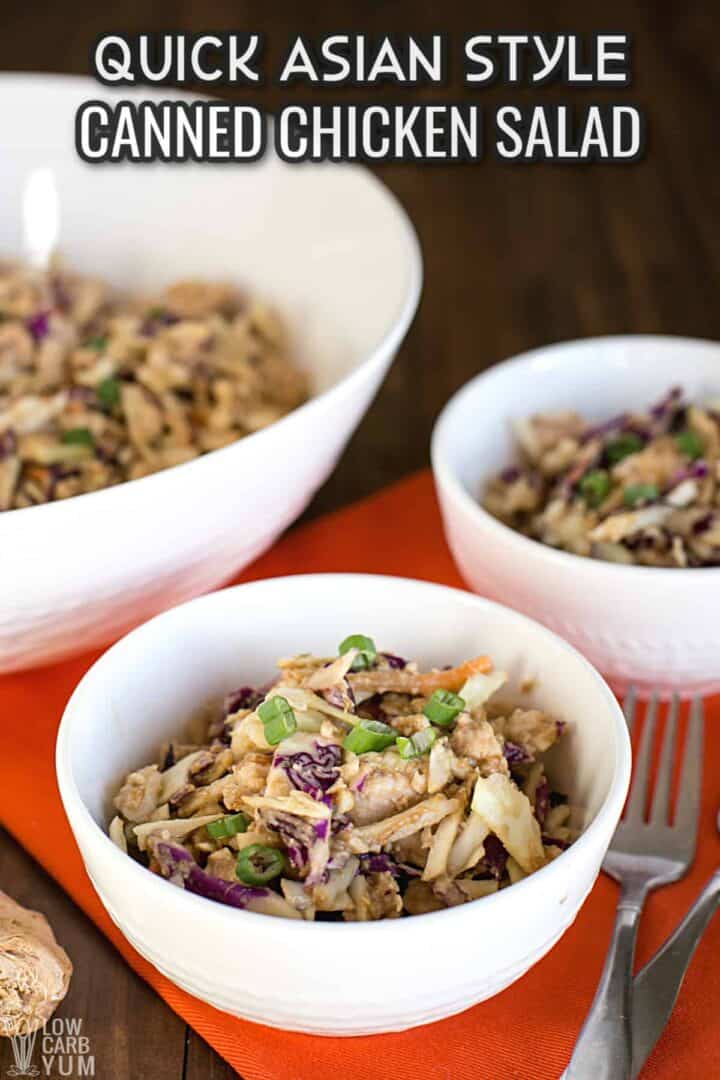 Easy Thai Chicken Salad With Canned Chicken Low Carb Yum