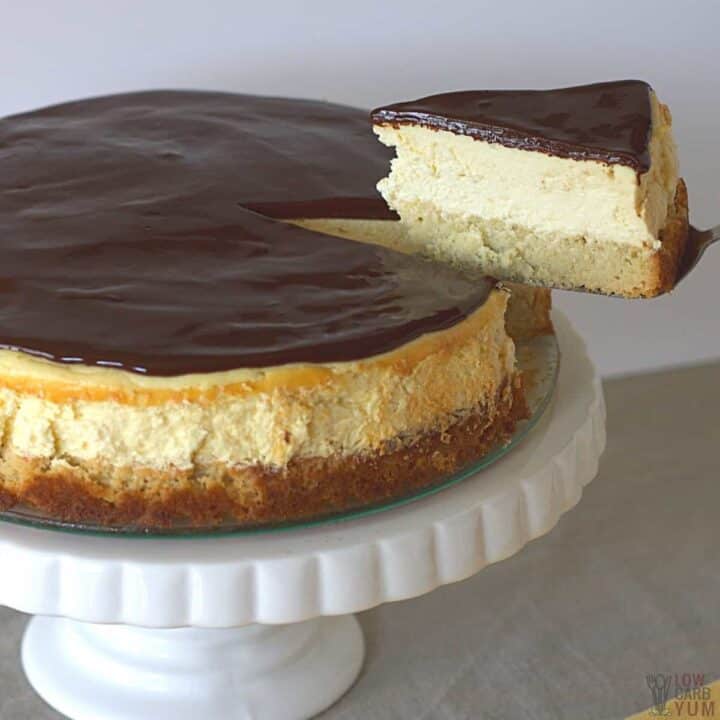 Keto Boston Cream Pie Cheesecake Recipe - Low Carb Yum