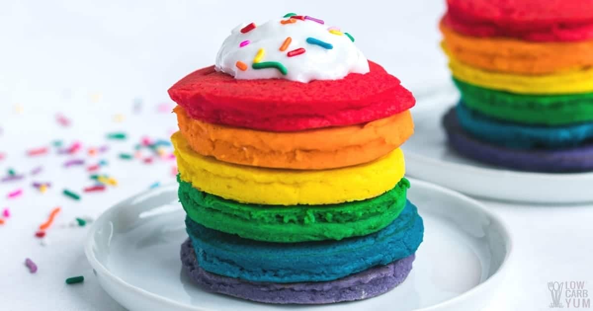 Low-Carb Rainbow Pancakes - Low Carb Yum
