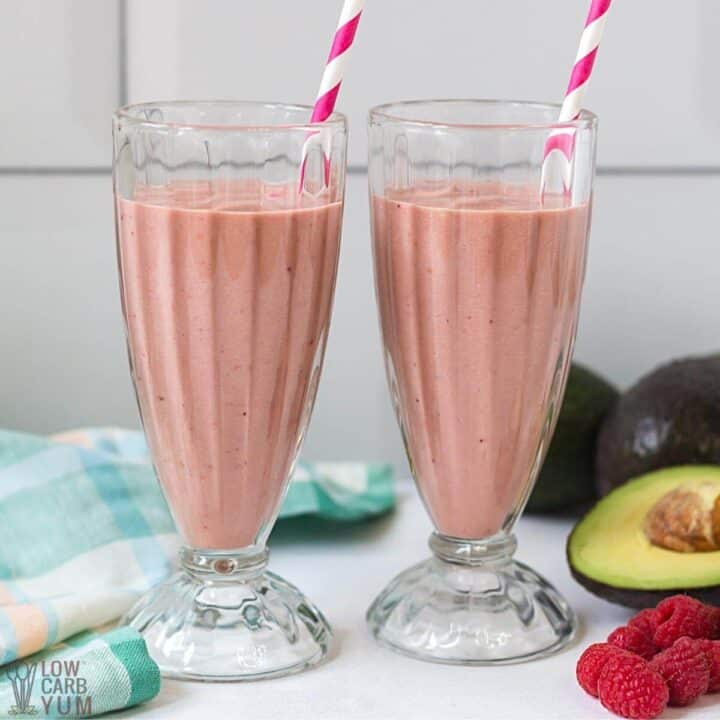 Keto Raspberry Avocado Smoothie Recipe - Low Carb Yum
